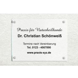 Praxisschild Acryl 300x200 mm